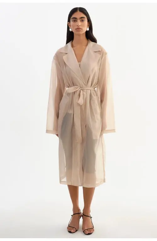 LAMARQUE Long Sheer Coat - Beige
