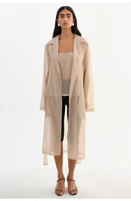 LAMARQUE Long Sheer Coat - Beige