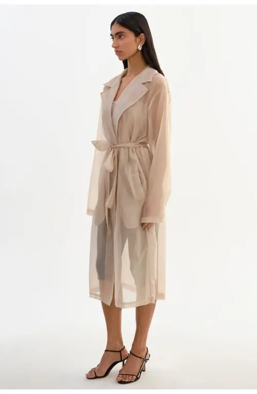 LAMARQUE Long Sheer Coat - Beige