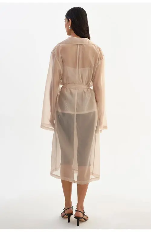 LAMARQUE Long Sheer Coat - Beige