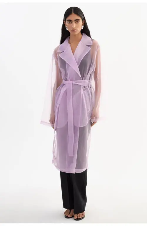 LAMARQUE Long Sheer Coat - Lilac
