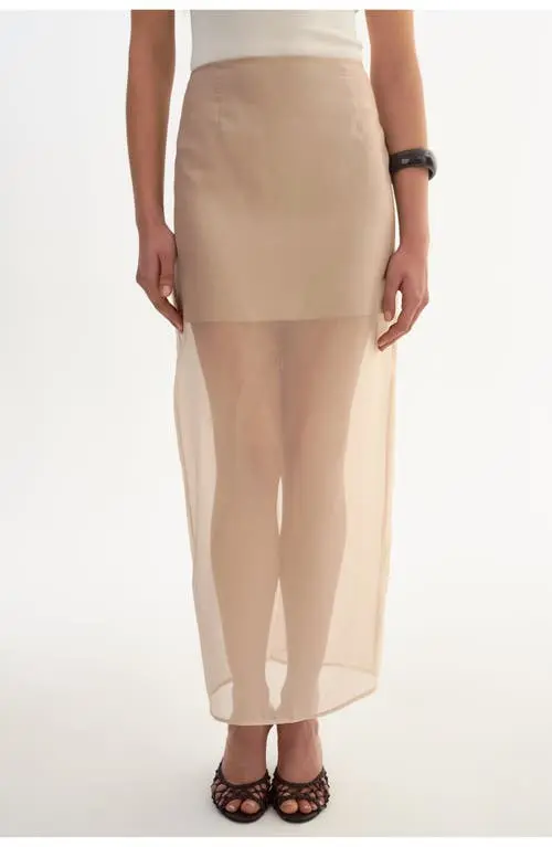 LAMARQUE Sheer Flowy Skirt - Beige