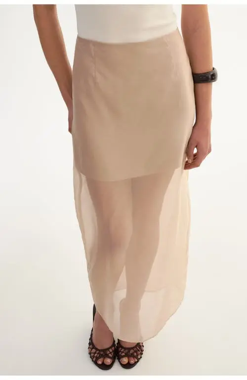 LAMARQUE Sheer Flowy Skirt - Beige