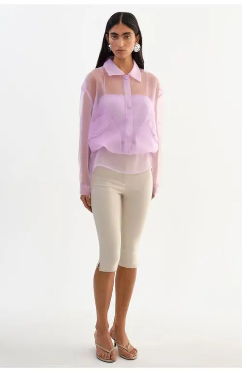 LAMARQUE Sheer Shirt Jacket - Lilac