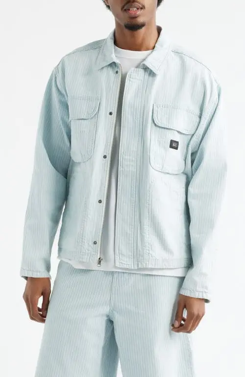 VANS Umber Stripe Denim Chore Jacket - Blue Ice Stripe