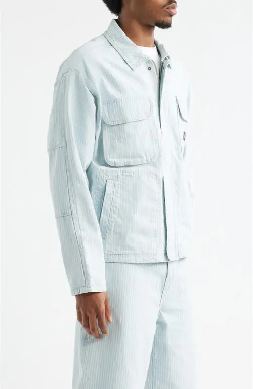 VANS Umber Stripe Denim Chore Jacket - Blue Ice Stripe