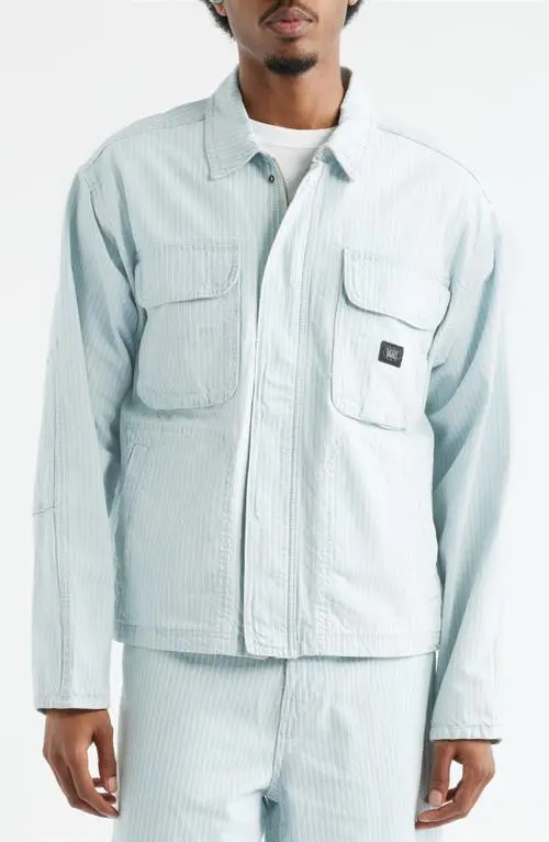 VANS Umber Stripe Denim Chore Jacket - Blue Ice Stripe