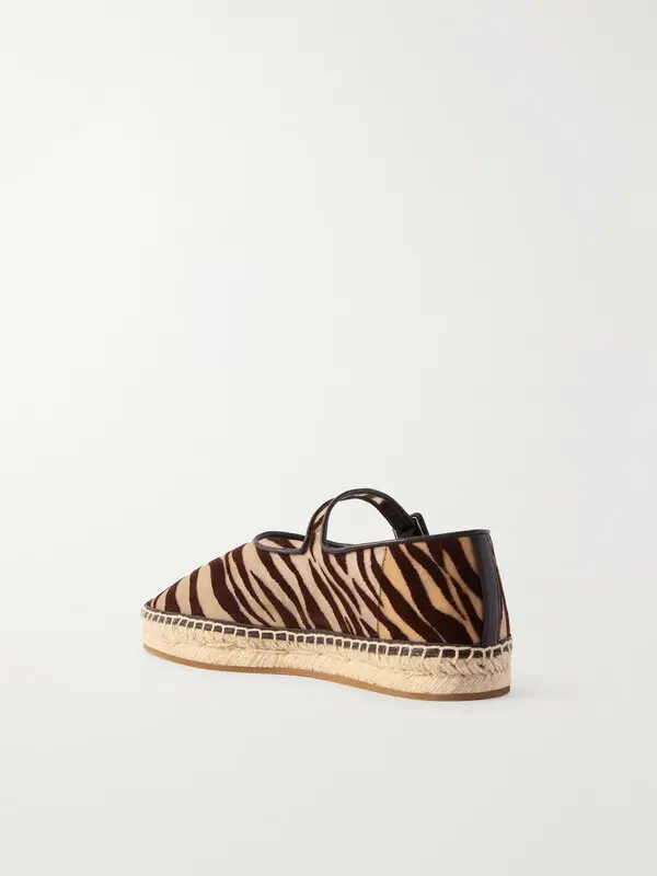 LOEFFLER RANDALL Leather-trimmed Flocked Mesh Ballet Flats