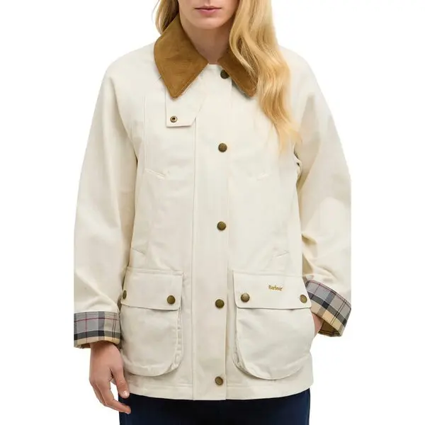 Barbour Modern Beadnell Cotton Jacket - Light Pearl/dress