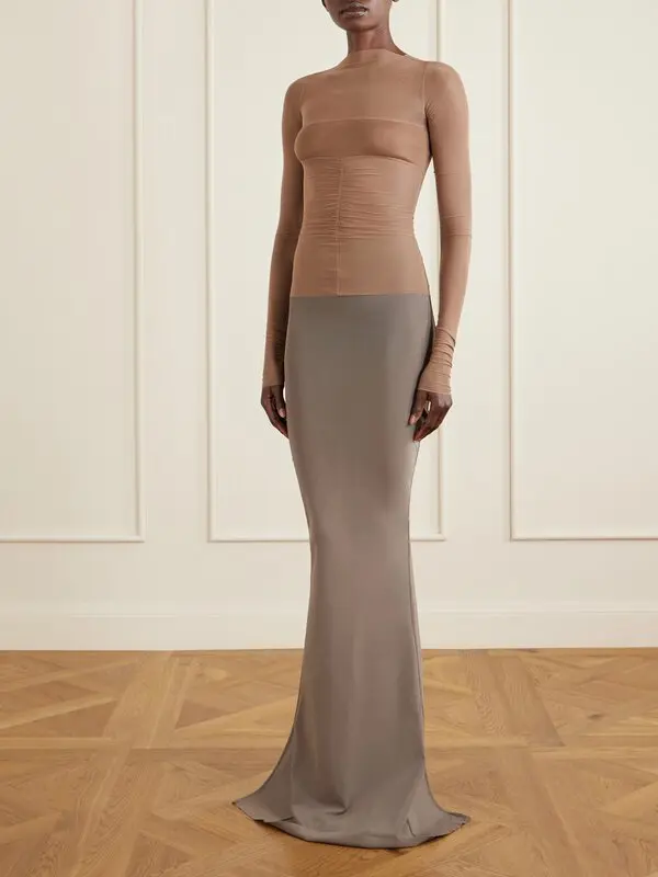 Rick Owens Dirt Coda Stretch-jersey Maxi Skirt - Gray