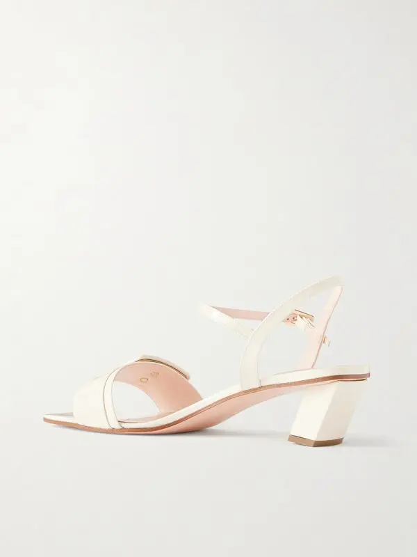 ROGER VIVIER 45 Buckled Leather Sandals - Neutrals