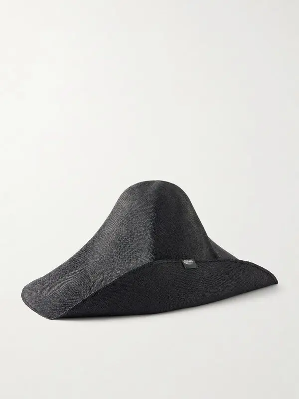 Ruslan Baginskiy Foldable Straw Wide Brim Hat - Black