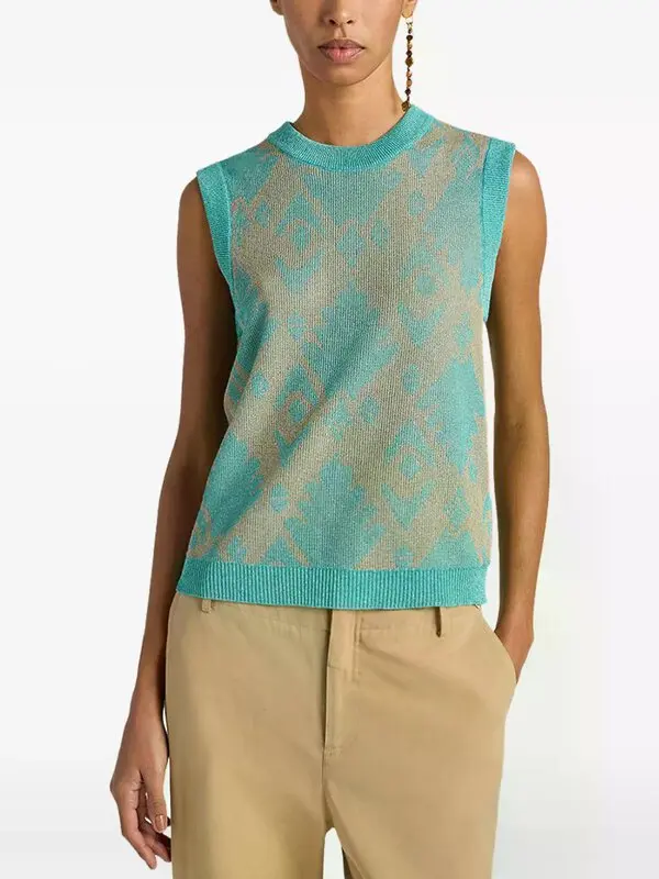 Momoni Jacquard Crewneck Top