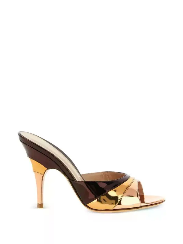 GIANVITO ROSSI Marea Leather Mules - Brown