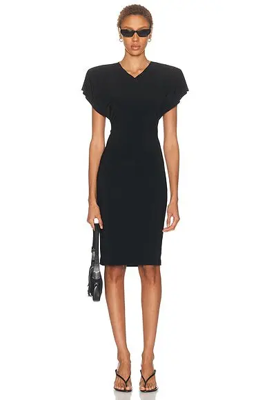 Norma Kamali Cap Sleeve Shoulder Pad Dress