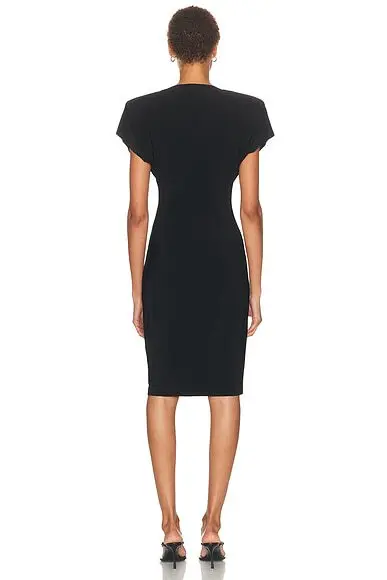 Norma Kamali Cap Sleeve Shoulder Pad Dress
