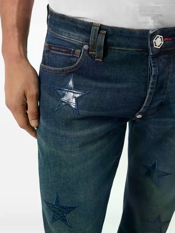 Philipp Plein Star-patch Straight Jeans