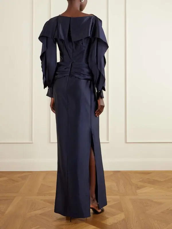 LANVIN Ruffled Gathered Satin Gown