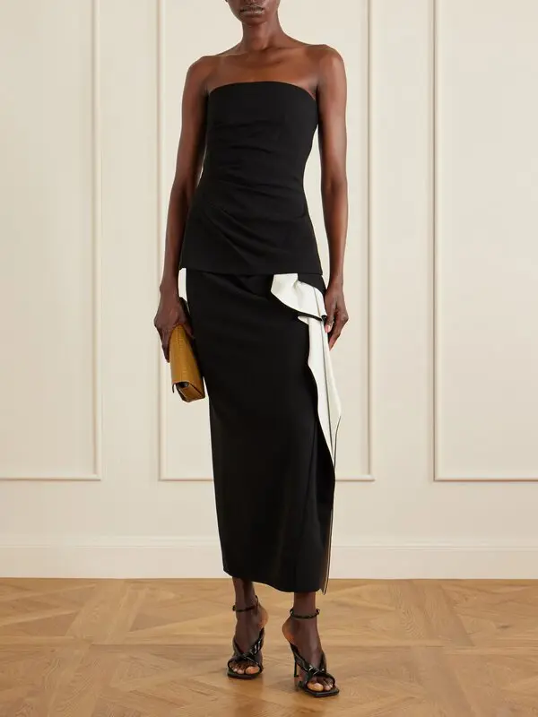 Proenza Schouler Damea Strapless Crepe Top - Black