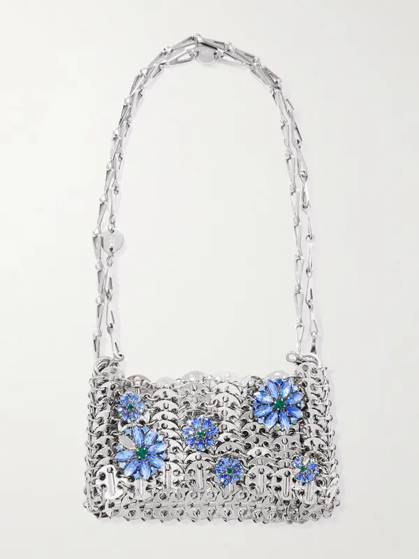 Rabanne Embellished Chainmail Shoulder Bag - Blue