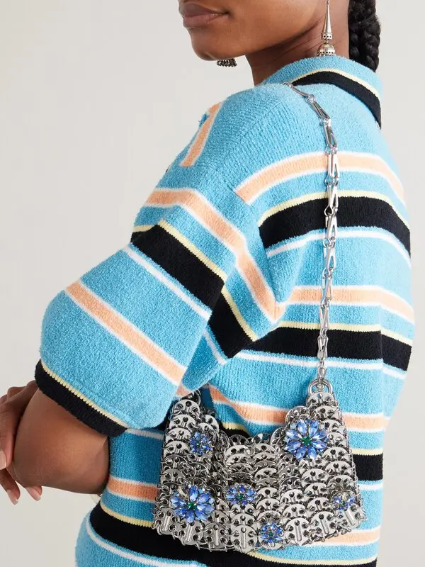 Rabanne Embellished Chainmail Shoulder Bag - Blue