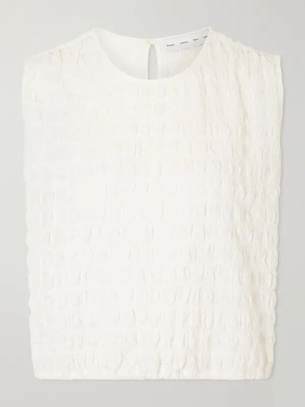 Proenza Schouler White Label Bradley Textured Jersey Tank Top - White