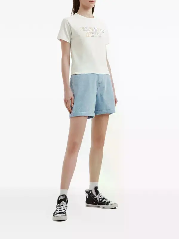 CHOCOOLATE Graphic Embroidered T-shirt - Neutrals