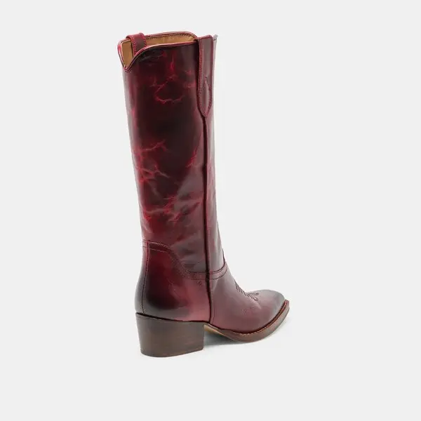 DOLCEVITA Vigla Leather Boots - Garnet Leather
