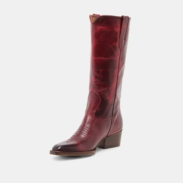 DOLCEVITA Vigla Leather Boots - Garnet Leather