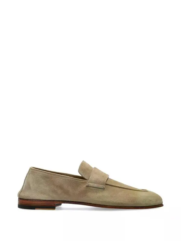 Eleventy Suede Strap Loafers - Neutrals