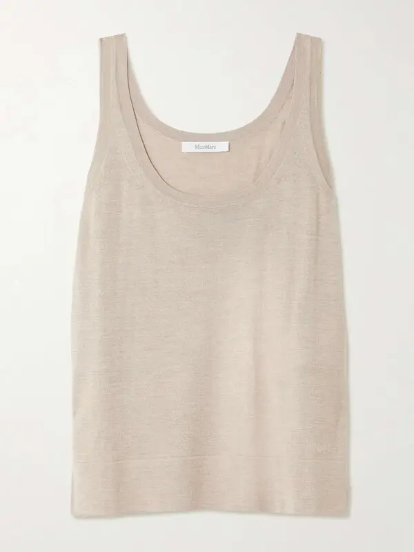 Max Mara Silk And Cashmere-blend Vest - Beige