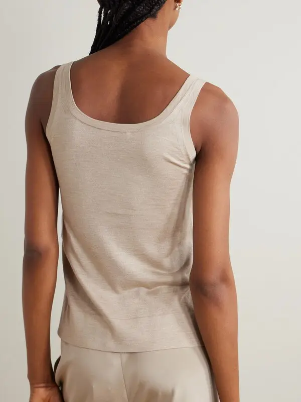Max Mara Silk And Cashmere-blend Vest - Beige