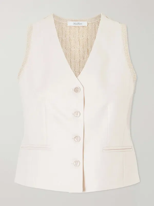Max Mara Calibri Cable-knit Linen Vest - Beige