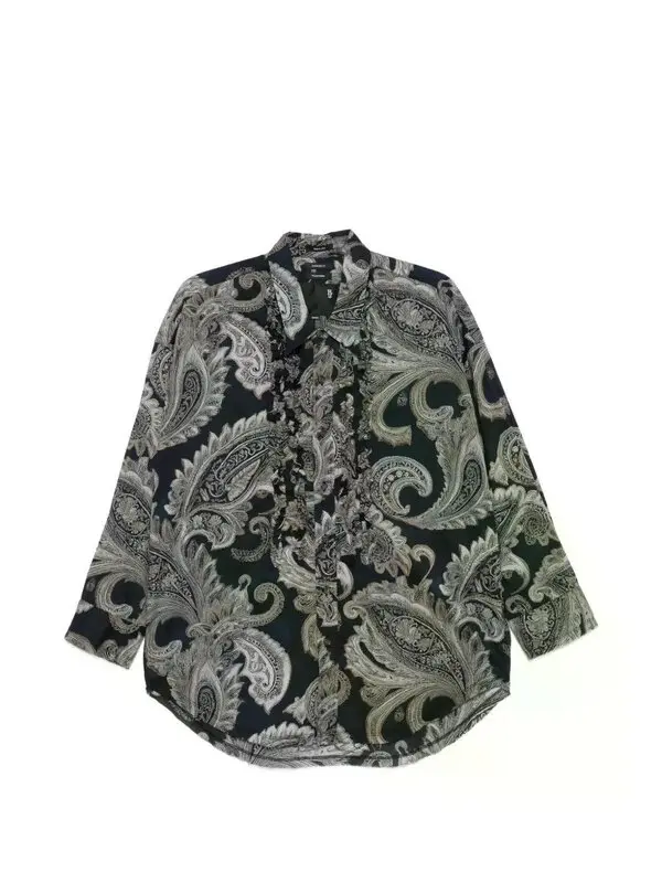 R13 Ruffled Paisley-print Shirt