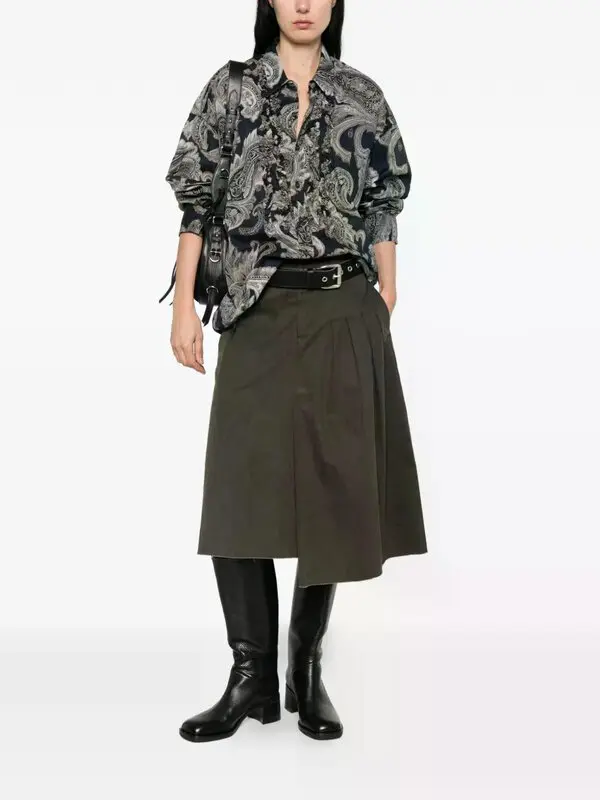 R13 Ruffled Paisley-print Shirt