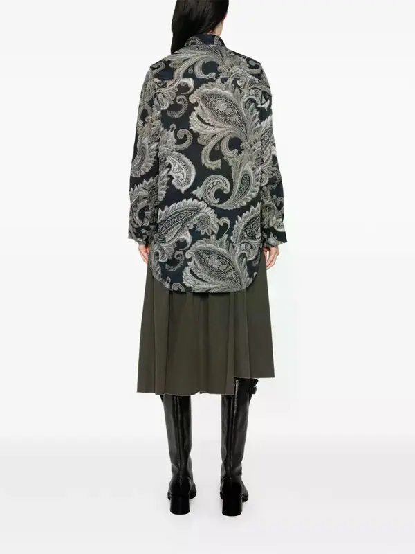 R13 Ruffled Paisley-print Shirt