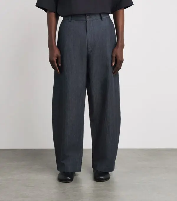 Studio Nicholson Cotton-linen Curved Trousers
