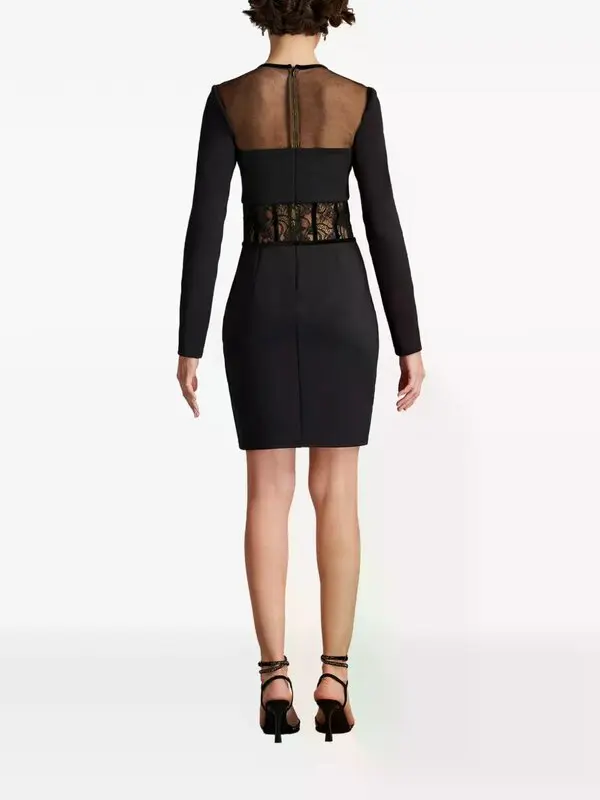 tadashi shoji lace bodice dress Tadashi Shoji Two-Tone Lace-Bodice Bodycon Midi Dress