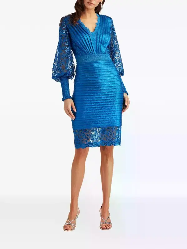 lace top pleated midi dress Tadashi Shoji BOS25694L - Long Crepe Trumpet Dress