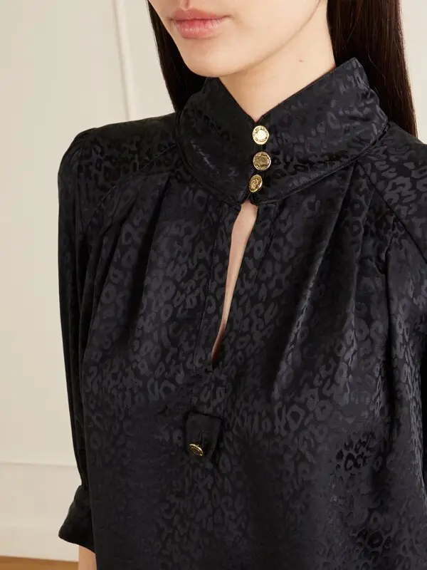 Maison Mayle Silk-satin Jacquard Blouse