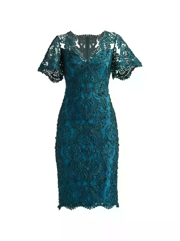 Tadashi Shoji Arnett V-neck Lace Dress - Blue