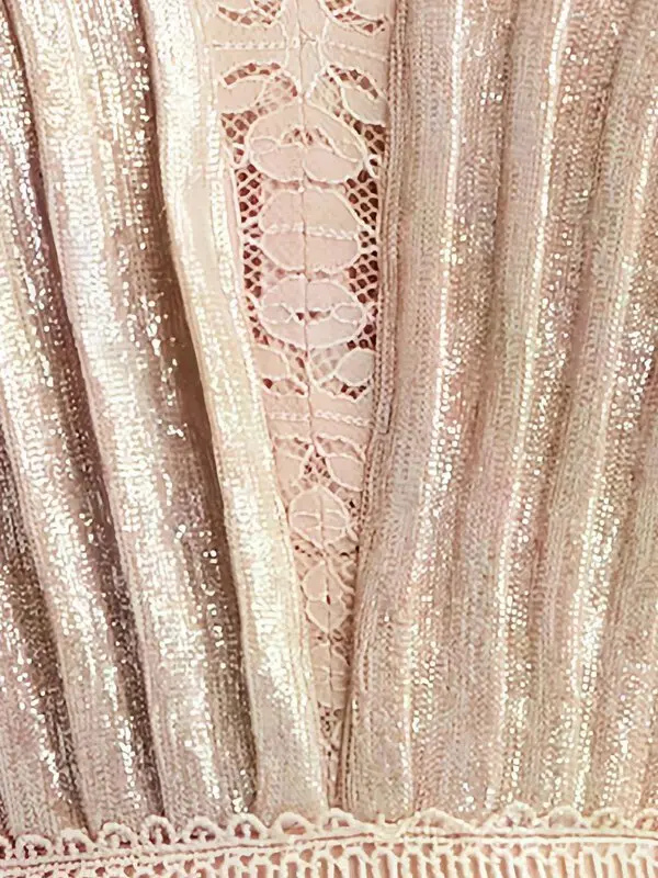 Tadashi Shoji Lovell Lace Bishop Sleeve Dress - Pink