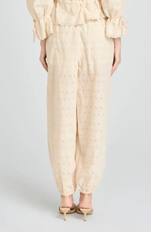 WAYF Jasmine Eyelet Embroidered Cotton Balloon Pants
