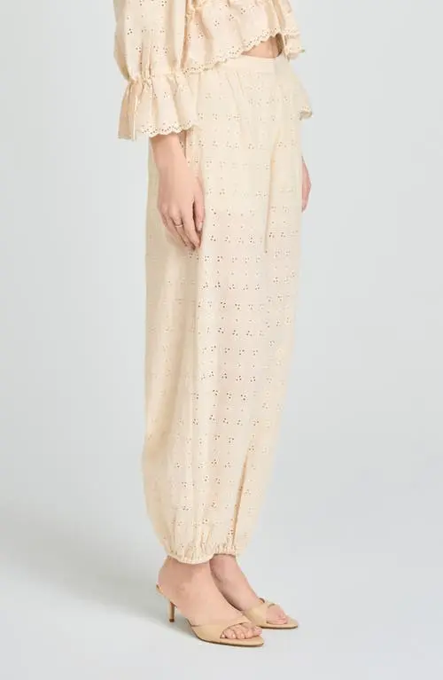 WAYF Jasmine Eyelet Embroidered Cotton Balloon Pants