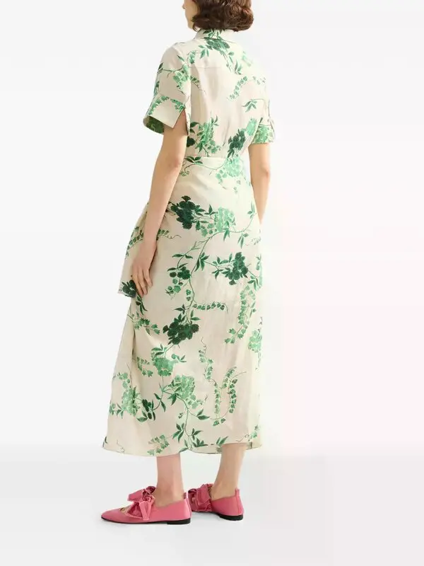 Erdem Short-sleeve Floral-print Shirt - Neutrals