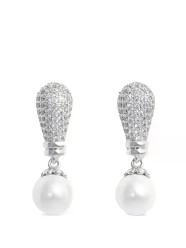 SELF-PORTRAIT Pearl Drop Earrings - Silver