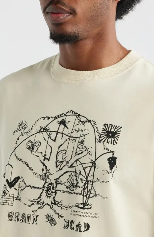BRAIN DEAD Oracle Cotton Graphic T-shirt - Natural