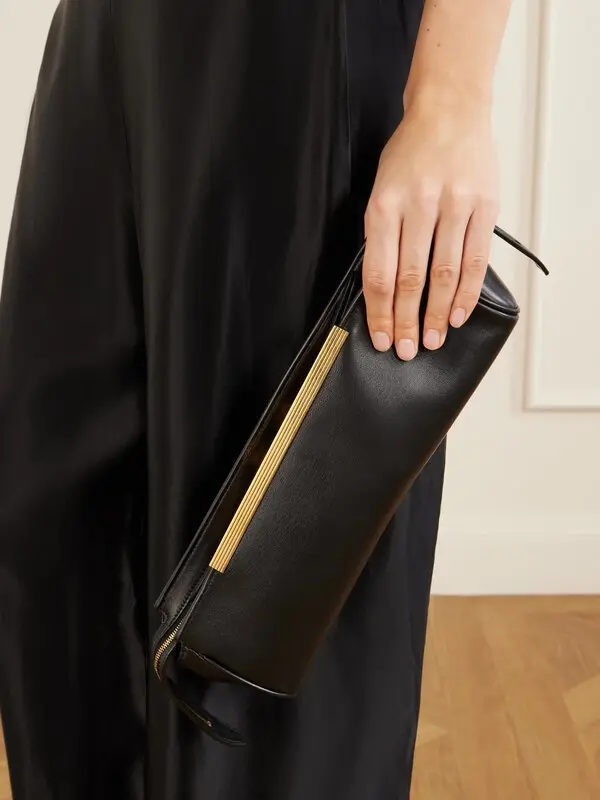 Khaite Nappa Lambskin Evening Clutch - Black