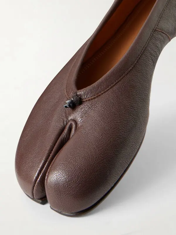 MAISON MARGIELA Tabi Split-toe Leather Ballet Flats - Brown