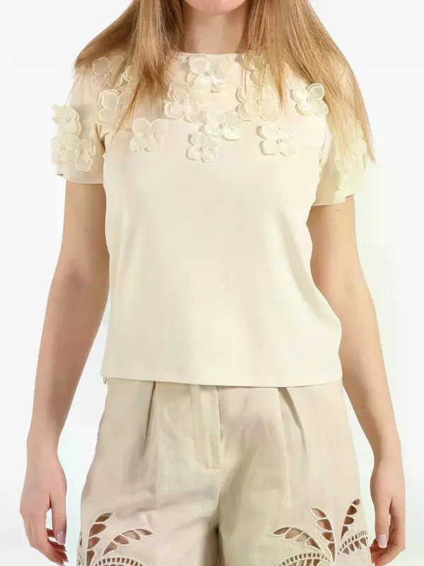 AMOSA Floral Applique T-shirt